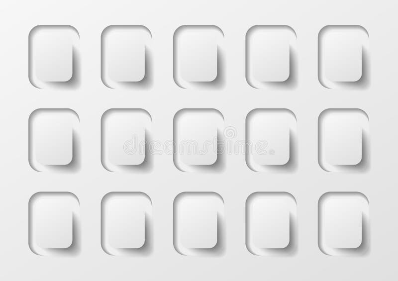 White Paper Rectangular Abstract Background Banner with Drop Shadows ...