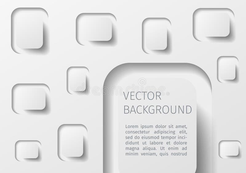 White Paper Rectangular Abstract Background Banner with Drop Shadows ...