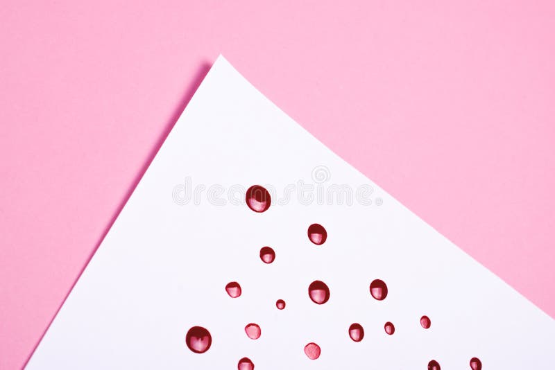 White Paper with Red Drops on Pink Background. Stock Photo - Image of ...