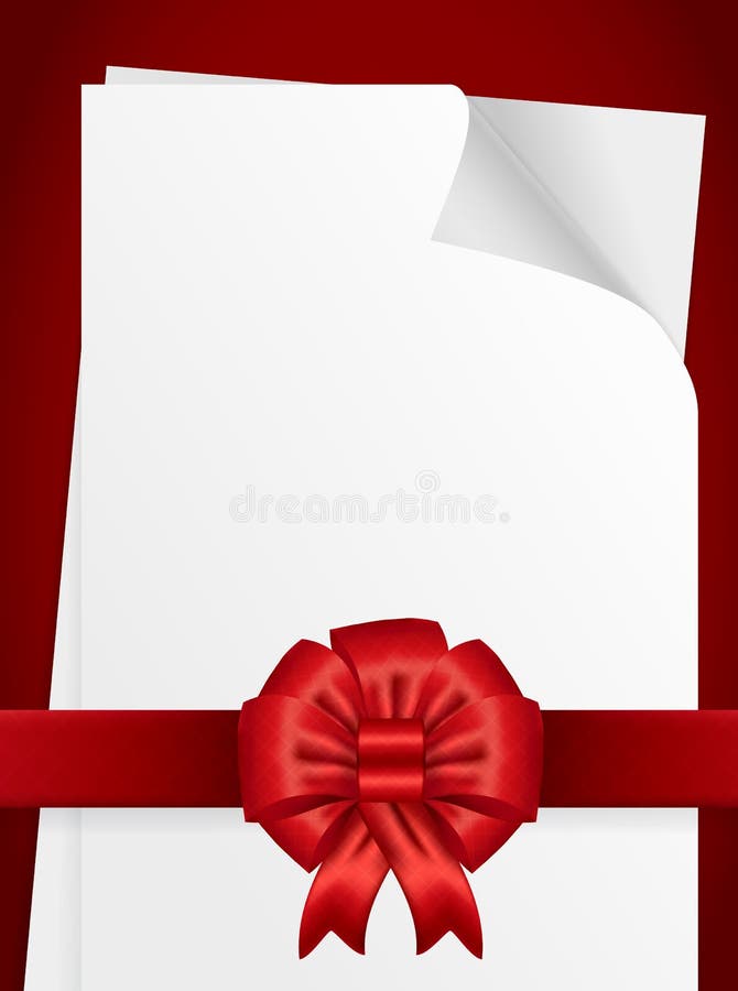 White Paper with a Red Ribbon Stock Vector - Illustration of emotion ...
