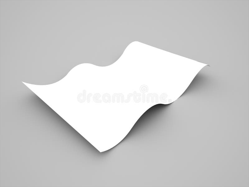 White paper render on dark stock illustration. Illustration of bend ...