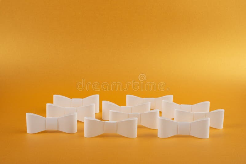White Paper Ribbons on Gold Background Stock Photo - Image of flat ...