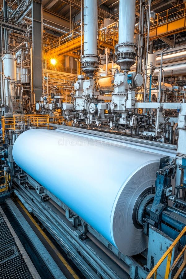 White Paper Roll Production, Industrial Paper Manufacturing Process in ...