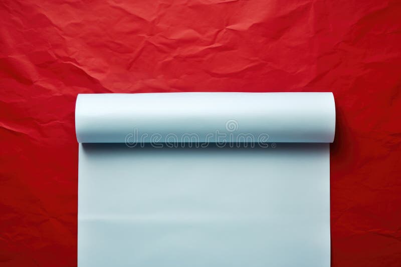 White Paper Roll on Red Background Stock Image - Image of wrinkled ...