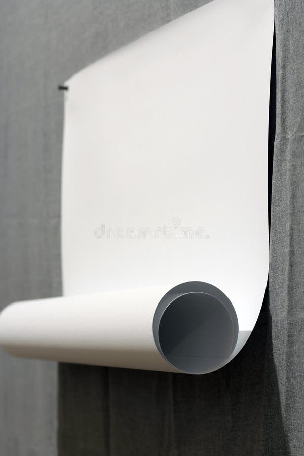 White Paper in a Roll. Paper on the Wall Stock Image - Image of cover ...