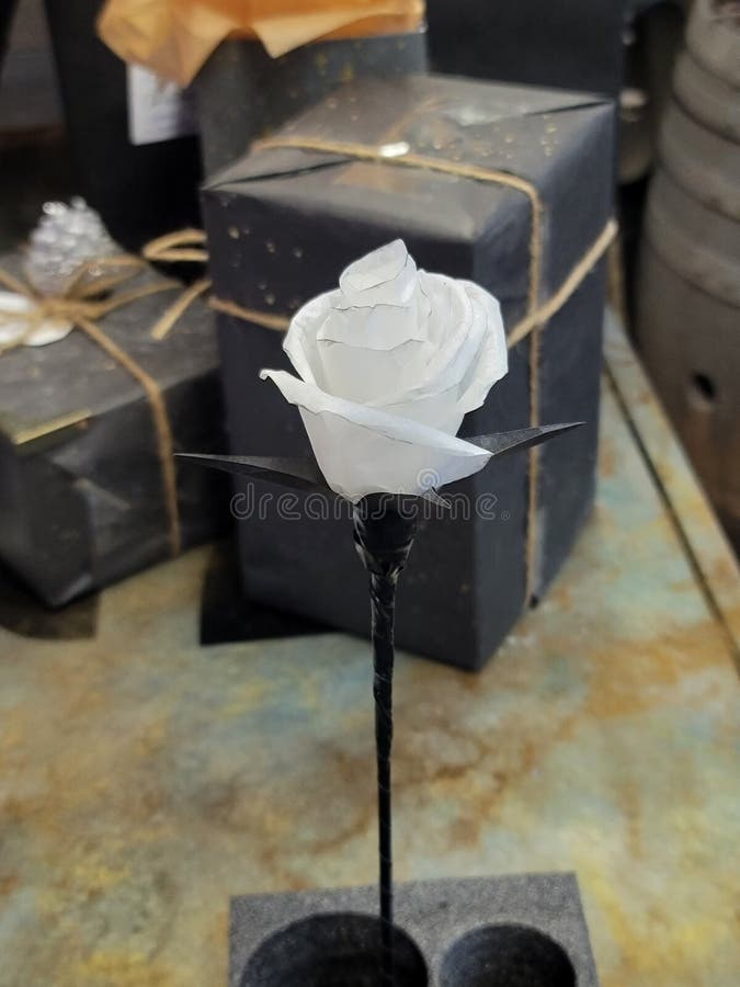 White Paper Rose Oragami stock photo. Image of paper - 380521070