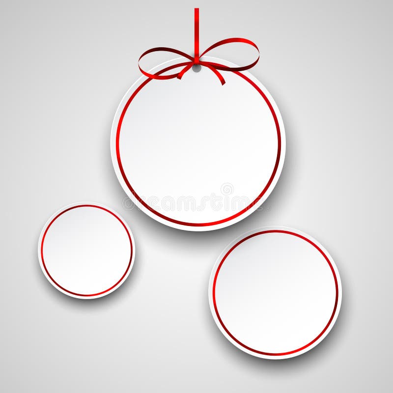 White Paper Round Holiday Labels. Stock Vector - Illustration of circle ...