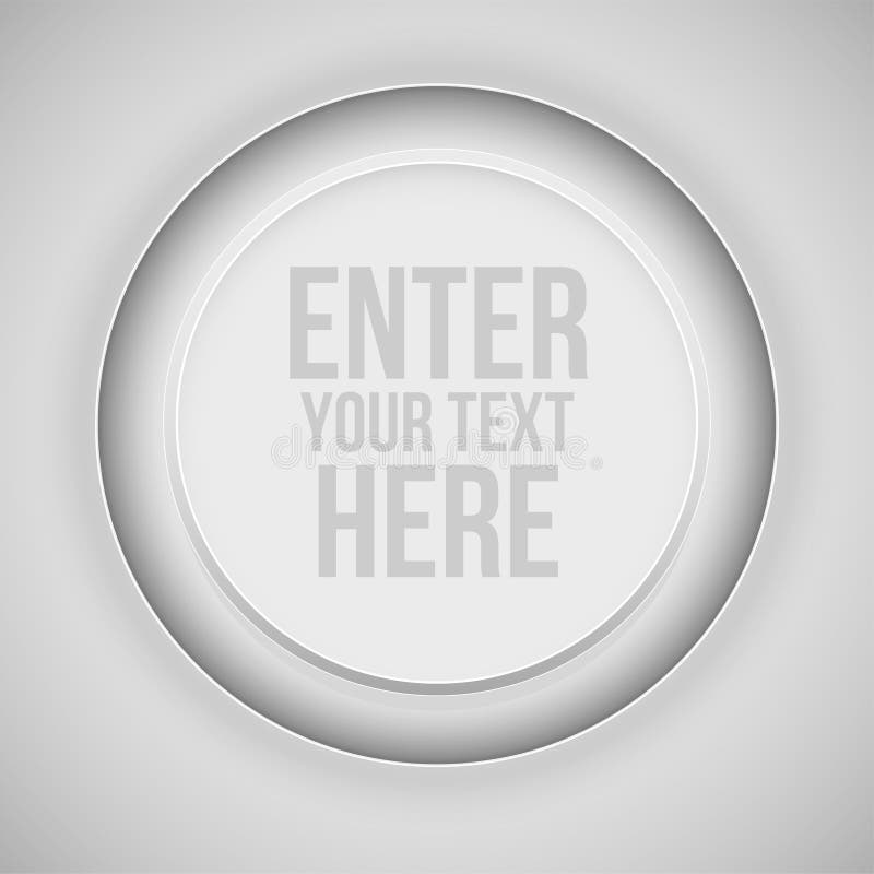 White Paper Round Label with Empty Space for Vector Illustration. Stock ...