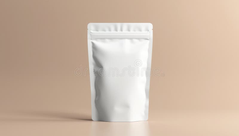 Minimalist White Paper Sachet on Neutral Background Stock Image - Image ...