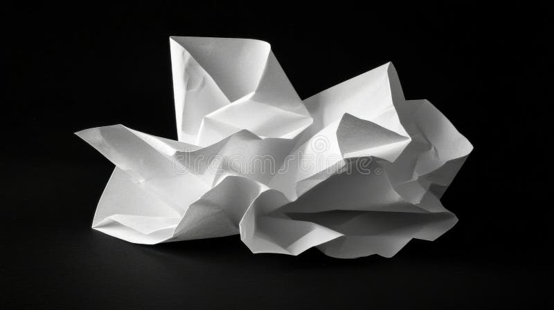 A White Paper Sculpture with a Complex, Folded Structure. Stock Photo ...