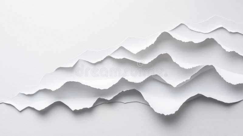 A White Paper Sculpture of a Mountain Range. Stock Photo - Image of ...