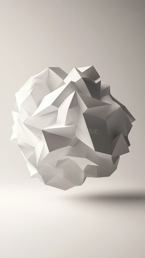 A White Paper Sculpture with a Rough Texture and Jagged Edges Stock ...