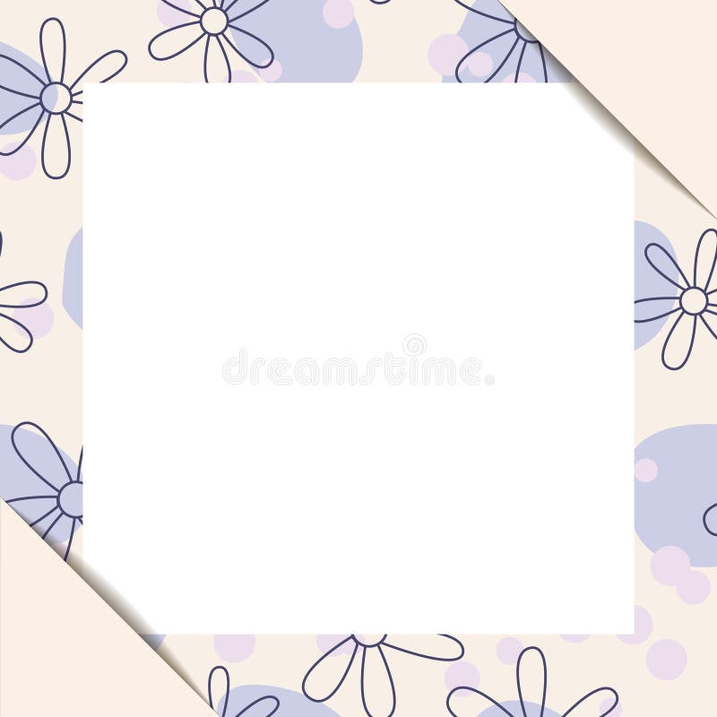 White Paper Sheet in Floral Frame Stock Illustration - Illustration of ...
