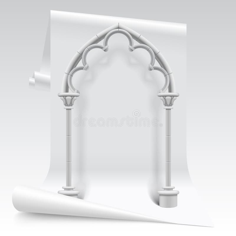 Gothic arch and wall stock vector. Illustration of gothic - 51316614