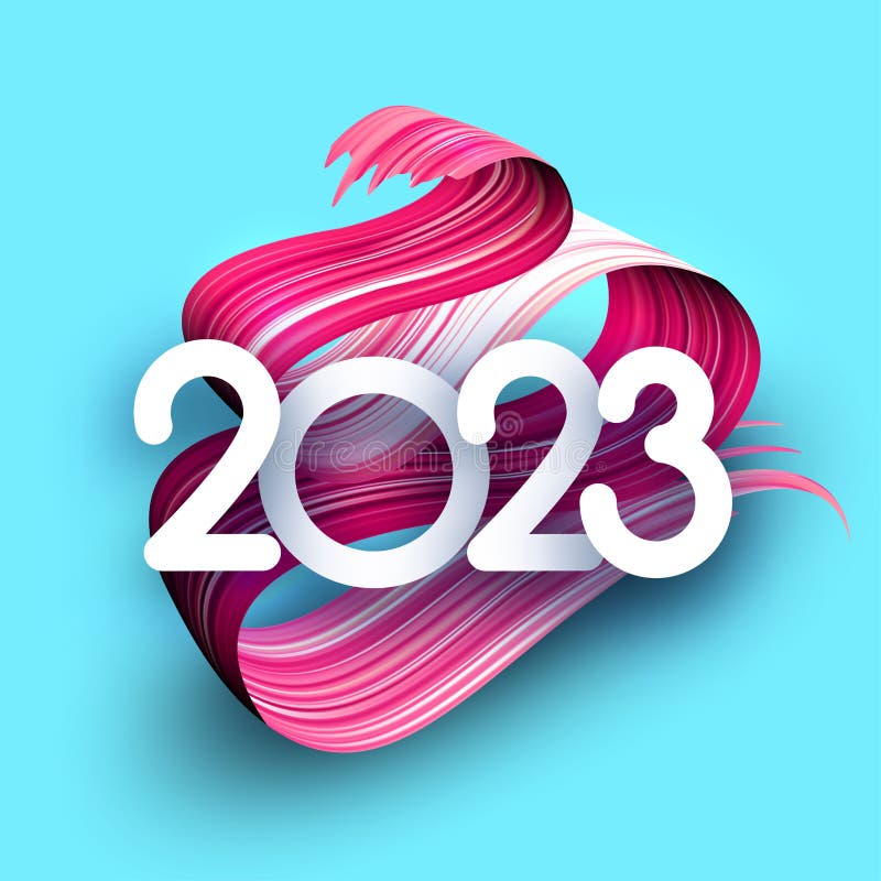 2023 on Gradient Brush Strokes Background Stock Vector - Illustration ...