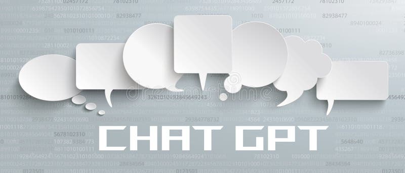 White Paper Speech Bubbles Chat GPT Header Stock Vector - Illustration ...