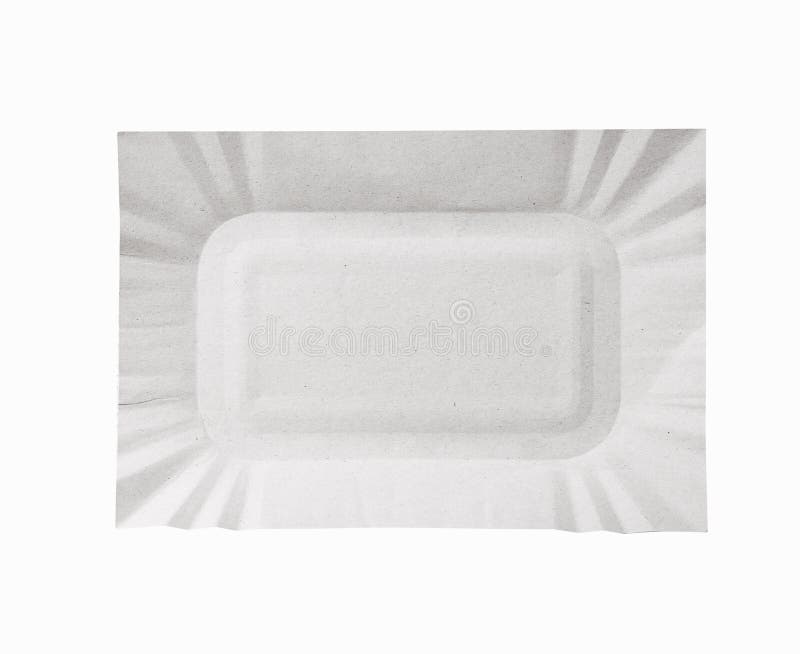 White Paper Square Plate Isolated on White Stock Photo - Image of ...