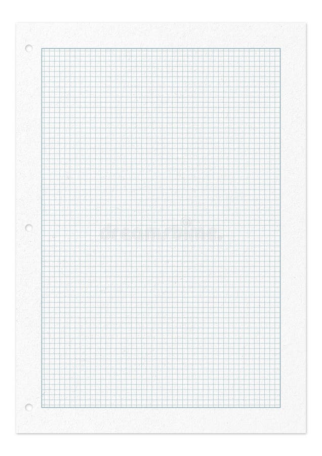 Squared Pattern Page of Paper Isolated on White Stock Image - Image of ...