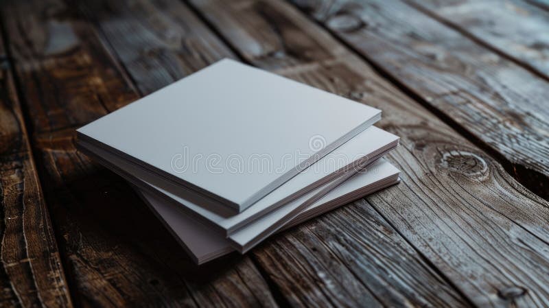 White Paper Stack on Wooden Table, Suitable for Office or Education ...