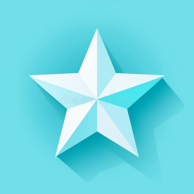A White Paper Star on a Blue Background Stock Illustration ...