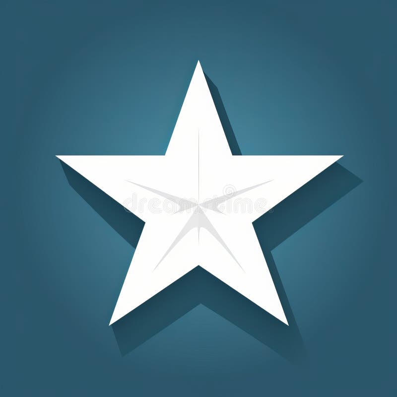 A White Paper Star on a Blue Background Stock Illustration ...
