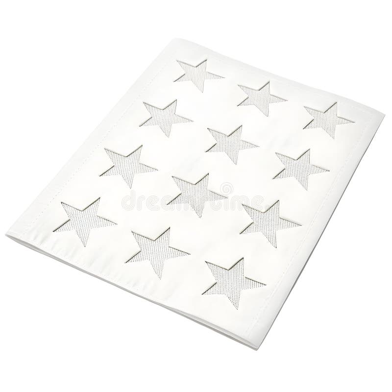 White Paper with Stars on White Background Stock Illustration ...