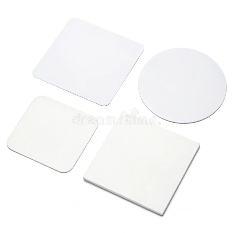 White Paper Stickers Blank Square, Round, and Rectangular Stock ...