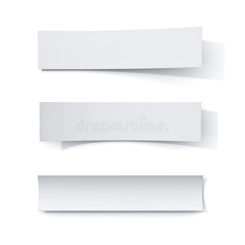 White Paper Strip Notes on White Background Stock Illustration ...