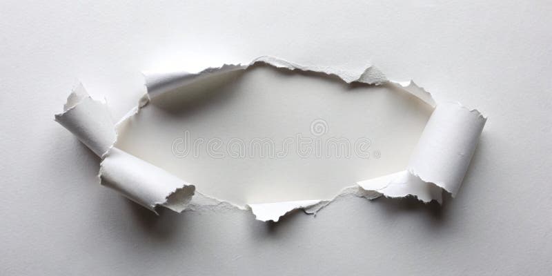 White paper tearing a hole stock illustration. Illustration of ...