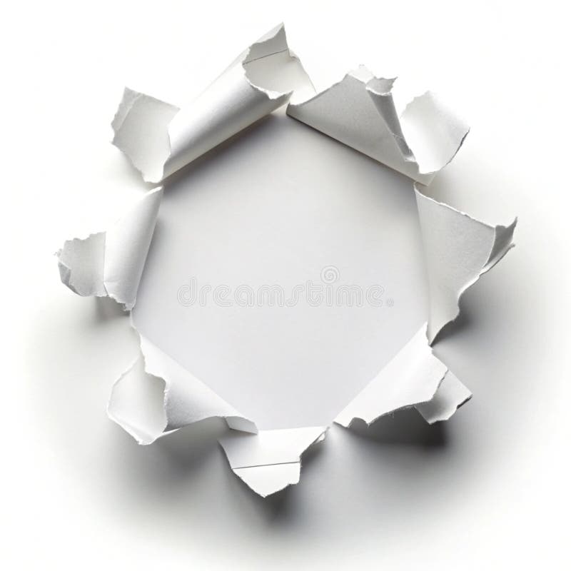 White paper tearing a hole stock illustration. Illustration of abstract ...