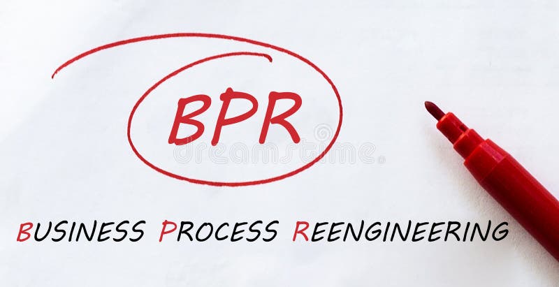 White Paper with Text BPR Business Process Reengineering on the White ...