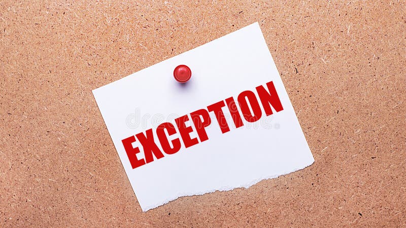 Exception Text Button on Keyboard, Concept Background Stock Photo ...