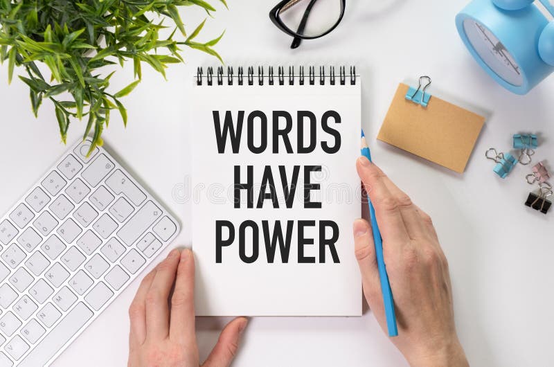 White Paper with Text Words Have Power Lying on the Keyboard. Stock ...