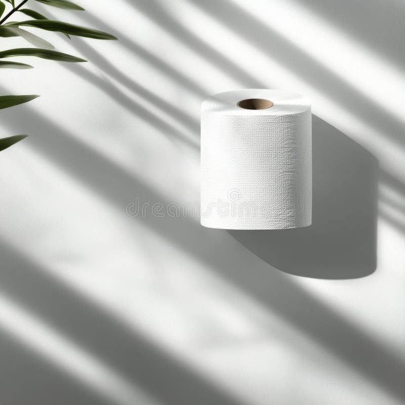 Simple White Paper Roll Light Background Soft Shadows Stock Photos ...