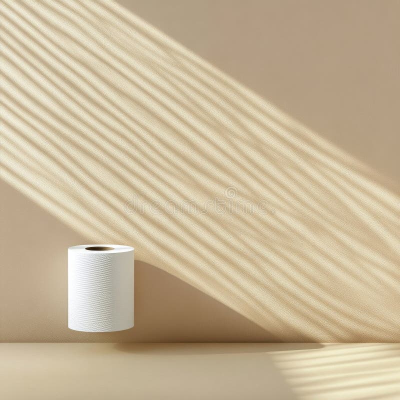 White Paper Towel Roll Creates Soft Shadows and Highlights Against a ...