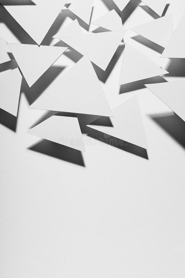 White Paper Triangles As Abstract Geometric Texture in Hard Light with ...