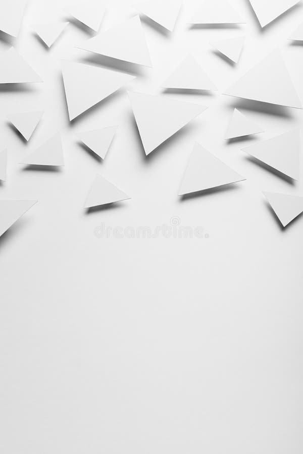 White Paper Triangles As Abstract Pattern in Bright Light with Soft ...