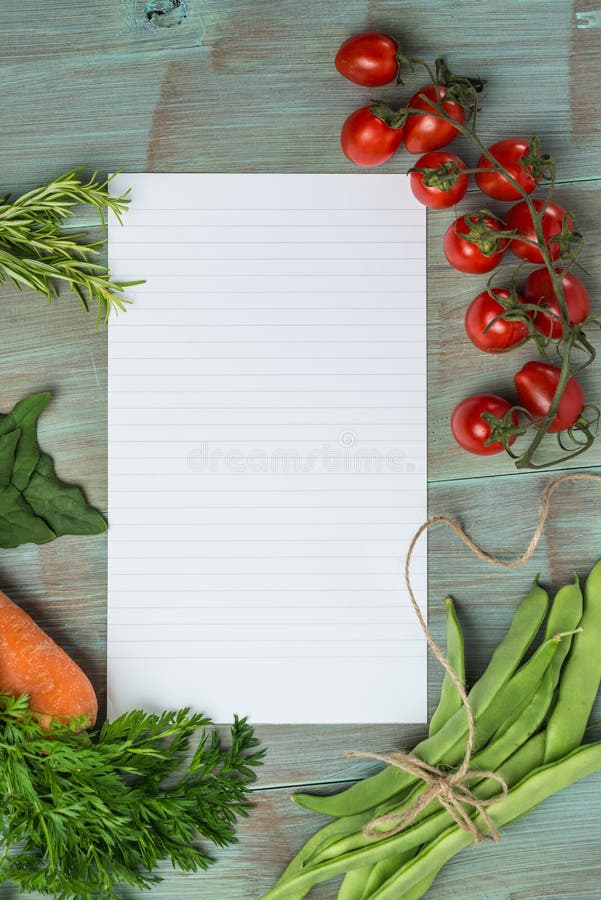 White paper and vegetables stock image. Image of page - 122925689