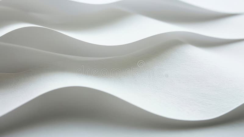 White Paper Waves Flowing in Sleek Elegance Stock Illustration ...