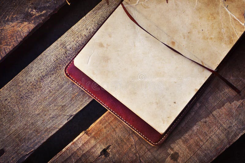 White Papers in a Copybook on the Wooden Desk Stock Photo - Image of ...
