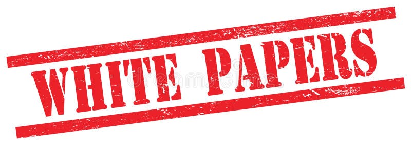 WHITE PAPERS Text on Red Grungy Rectangle Stamp Stock Illustration ...