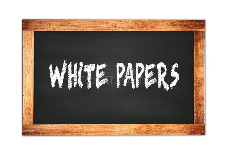 WHITE PAPERS Text Written on Wooden Frame School Blackboard Stock ...