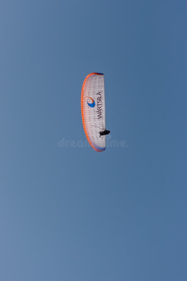 White Paraglider Over Lima, Peru Editorial Stock Image - Image of ...