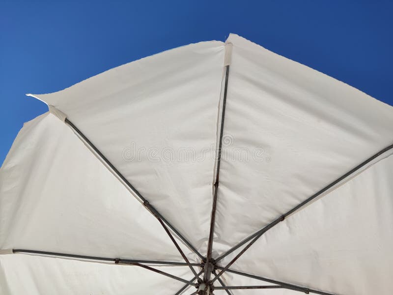 White Parasol Directly Above Stock Image - Image of white, sunshade ...
