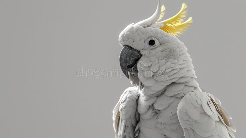 A White Parrot with a Yellow Feather on Its Head. Suitable for Various ...