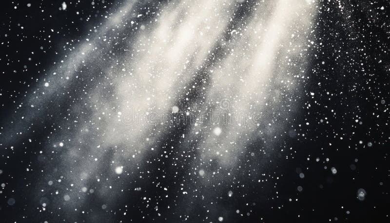 White Particles Falling Down on Black Background Stock Photo - Image of ...