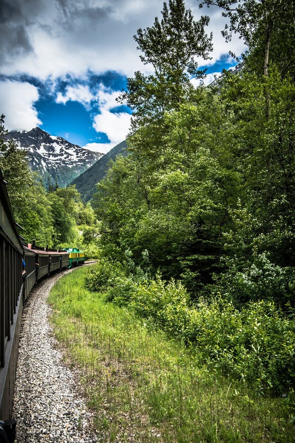 The White Pass and Yukon Route on Train Passing through Vast Lan Stock ...
