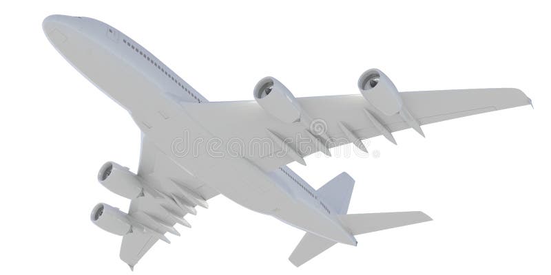 White Passenger Plane. a Side View Stock Illustration - Illustration of ...