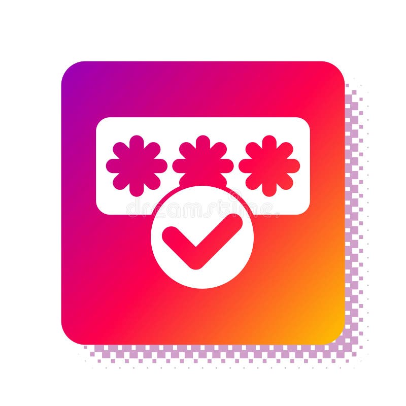 White Password Protection and Safety Access Icon Isolated on White ...