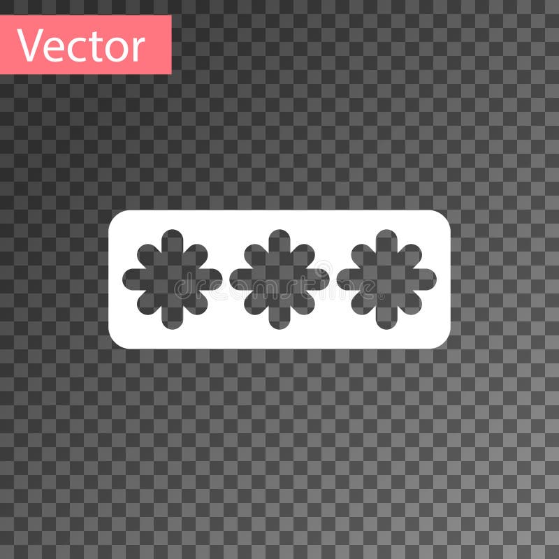 White Password Protection and Safety Access Icon Isolated on ...